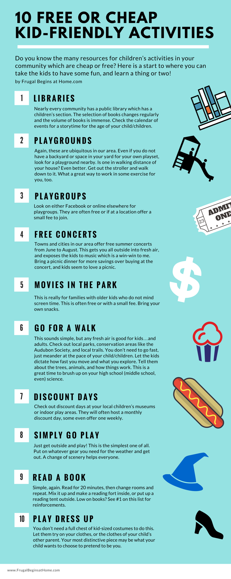 10 Free or Cheap Kid-friendly Activities | Frugal Begins at Home